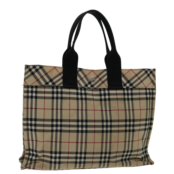 Burberry | Bags | Burberry Nova Check Blue Label Tote Bag Nylon Beige ...